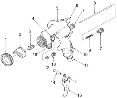 M-Model™ 7002G HVLP Turbine Gravity Spray Gun - Fuji Spray - Ardec ...